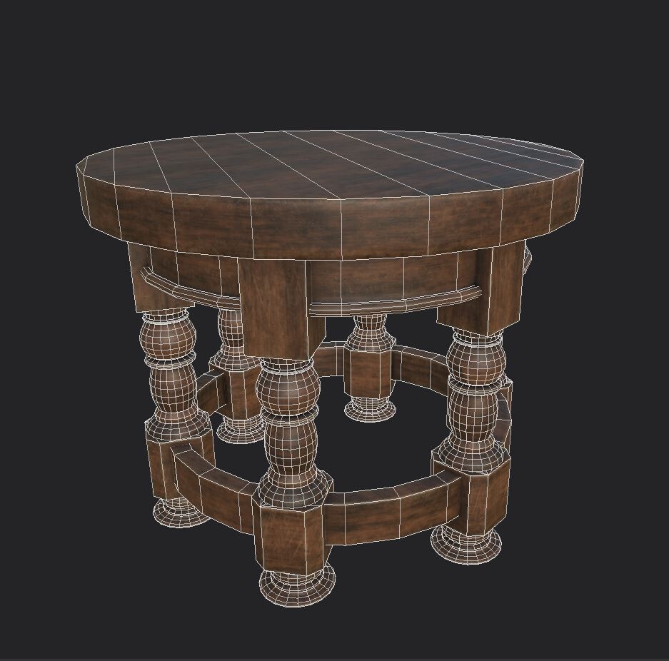 ArtStation - Wooden Round Table Game Ready | Game Assets