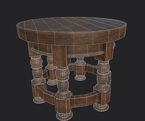 ArtStation - Wooden Round Table Game Ready | Game Assets
