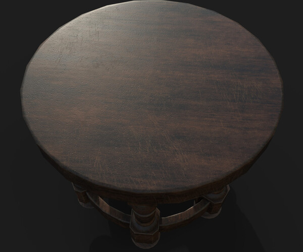 ArtStation - Wooden Round Table Game Ready | Game Assets