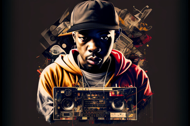 ArtStation - music hip hop illustration 1080 png Midjourney art pack ...