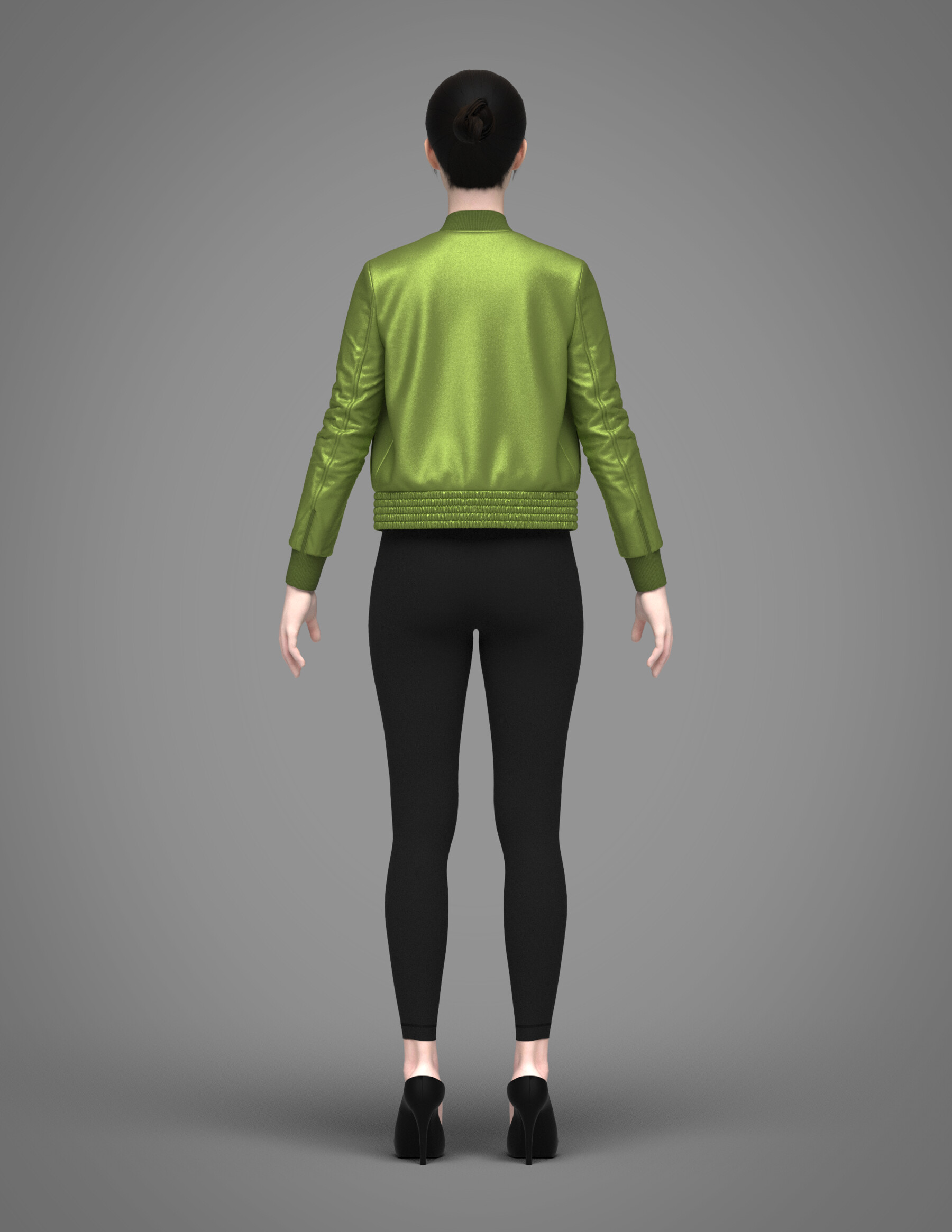 ArtStation - Women's Elasticated bomber jacket outfit 3D model | Resources
