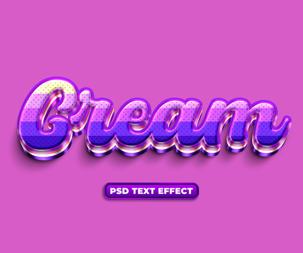 ArtStation - Cream. PSD fully editable text effect. Layer style PSD ...