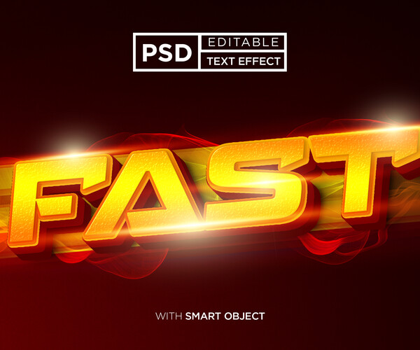 ArtStation - Fast. PSD fully editable text effect. Layer style PSD ...