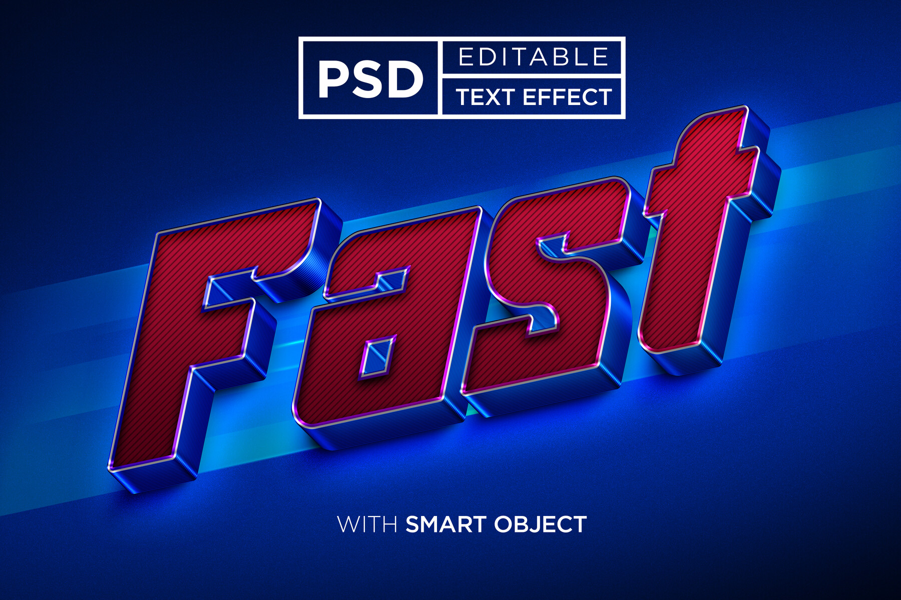 ArtStation - Fast. PSD fully editable text effect. Layer style PSD ...