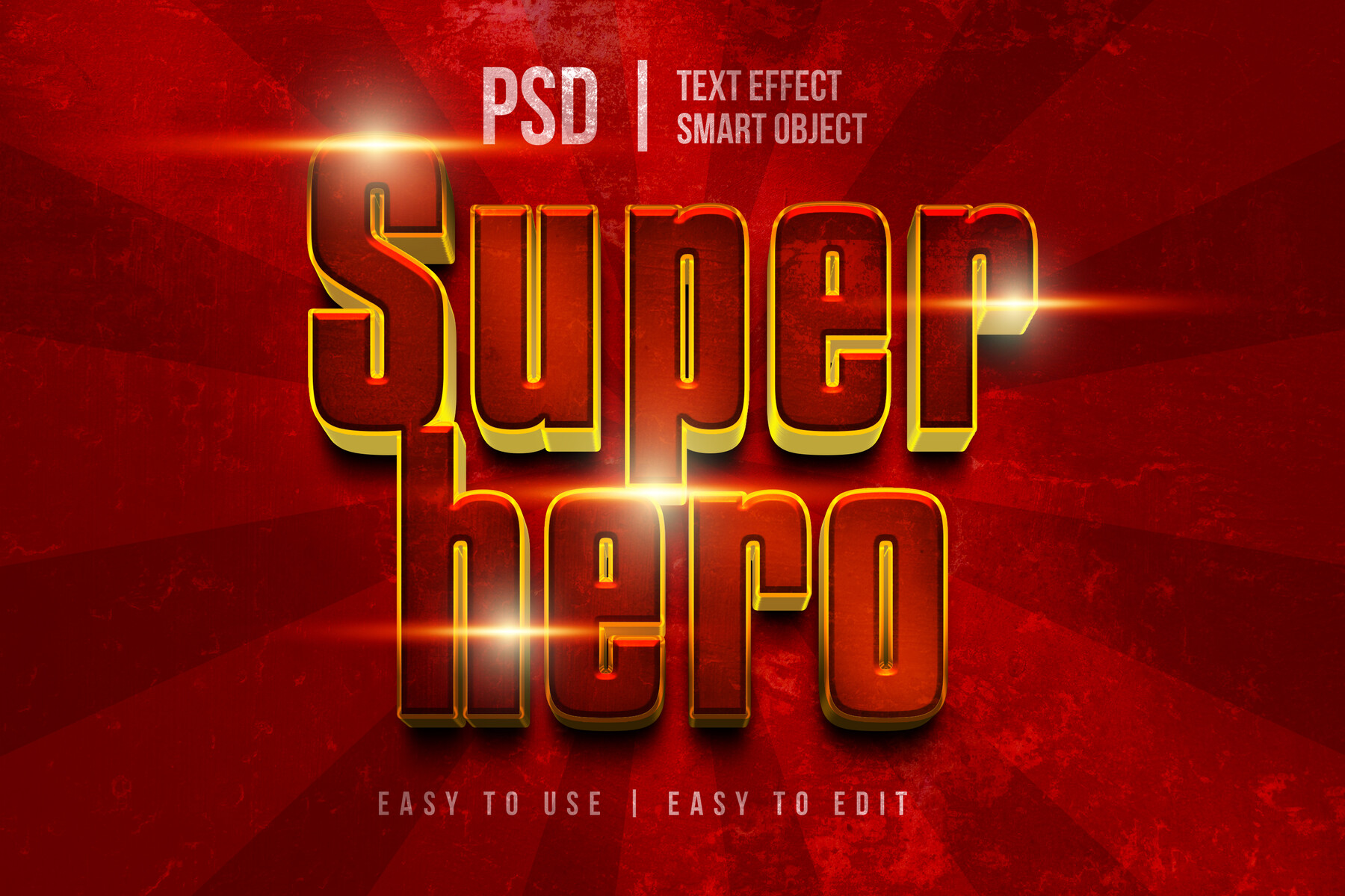 ArtStation - Superhero. PSD fully editable text effect. Layer style PSD ...