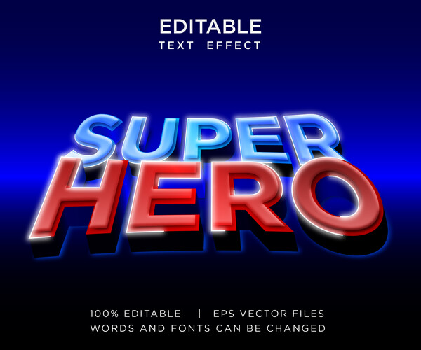 ArtStation - Superhero 3 Text Effects, EPS Template File | Artworks