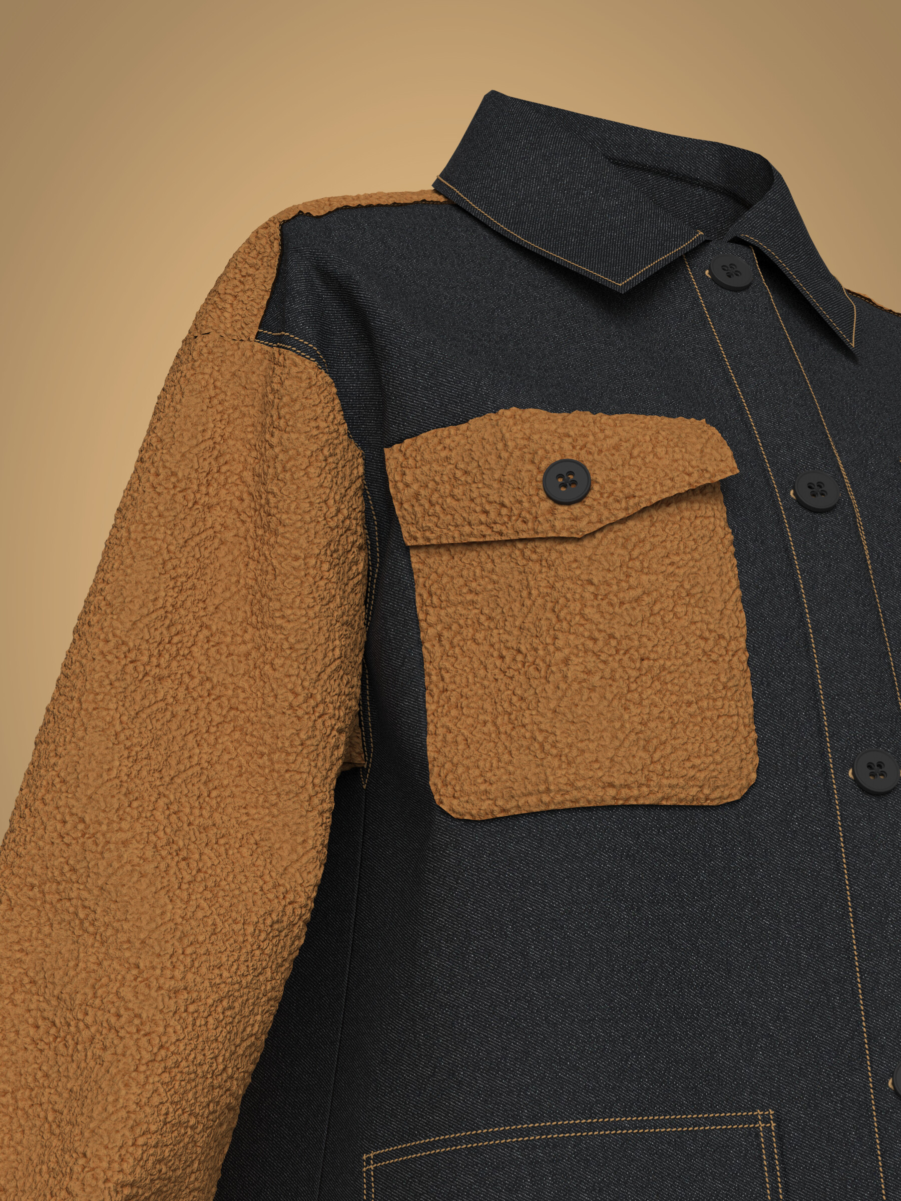 ArtStation - 3D DENIM & PLUSH SHACKET / WOMEN | Resources