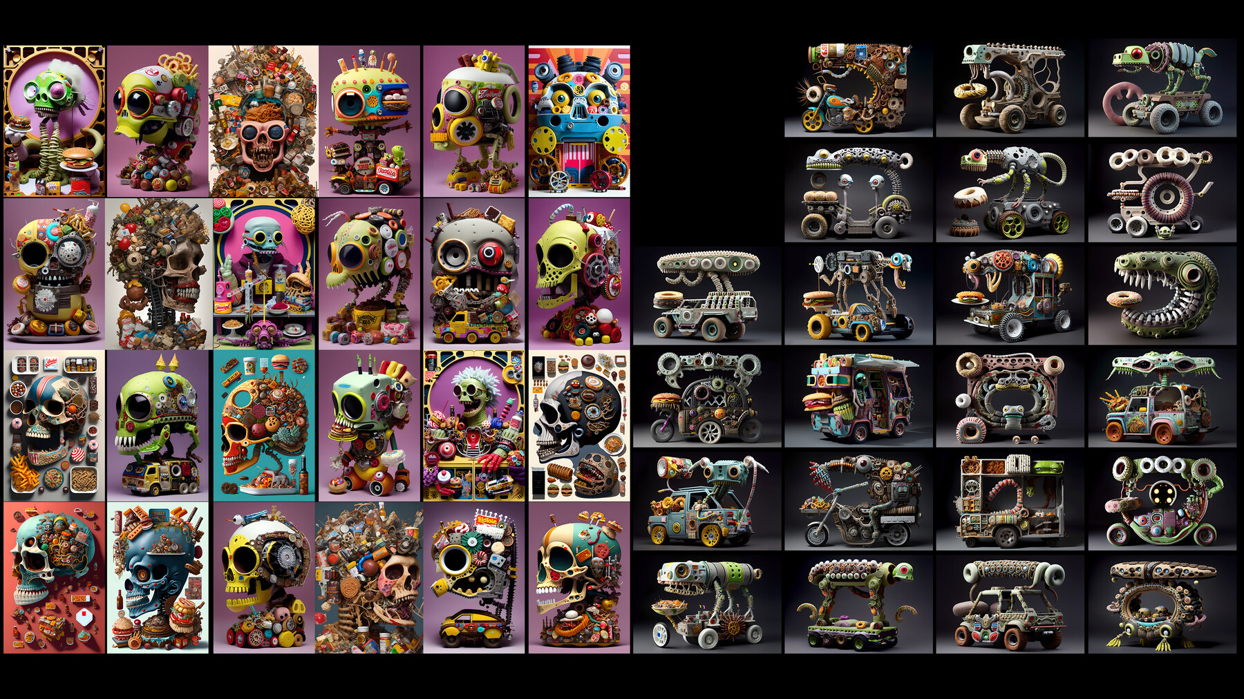 ArtStation - Garbage zombie car, steampunk style+ Trash zombie skull ...