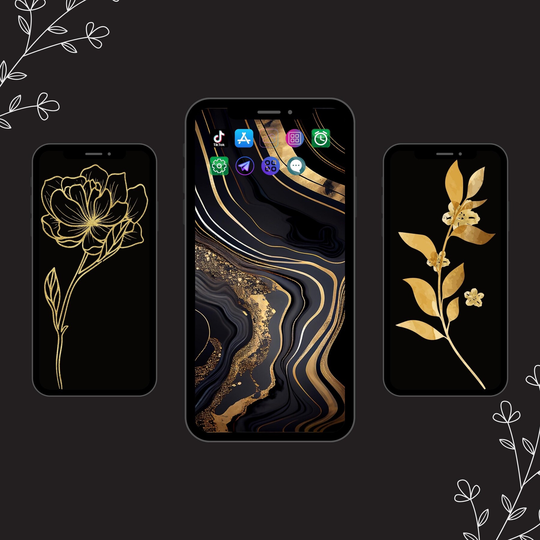 ArtStation - iPhone Lock Screen Wallpapers, Dark Gold Wallpapers ...