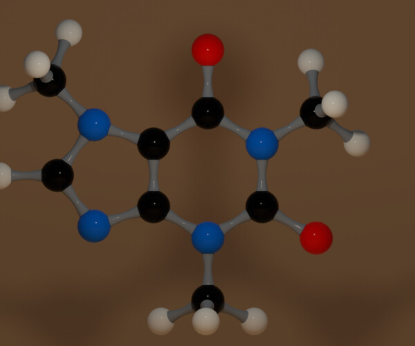 ArtStation - Caffeine Molecule C8H10N4O2 Coffee 3d model | Resources