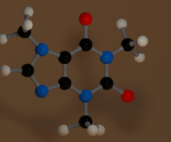 ArtStation - Caffeine Molecule C8H10N4O2 Coffee 3d model | Resources