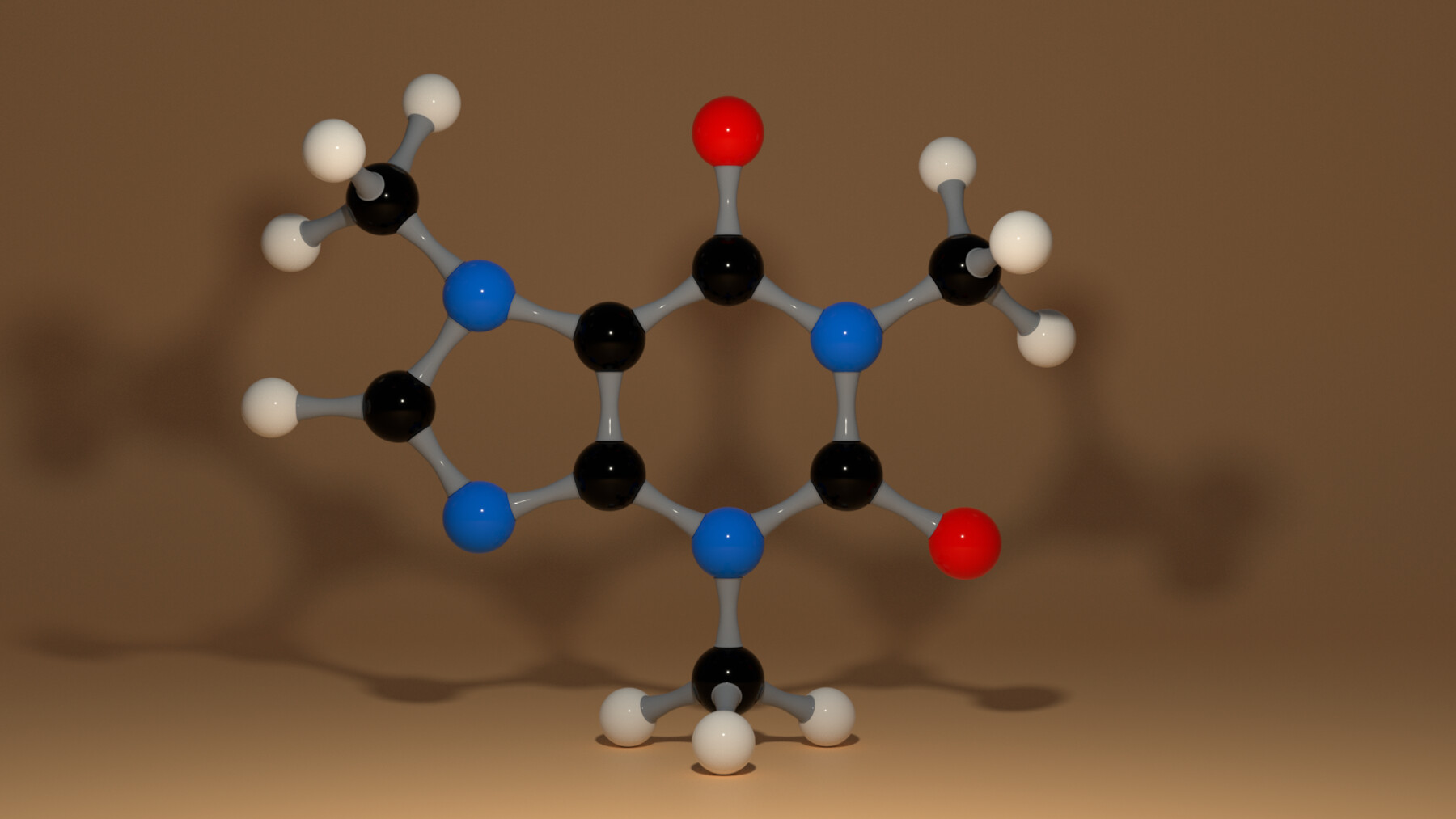ArtStation - Caffeine Molecule C8H10N4O2 Coffee 3d model | Resources