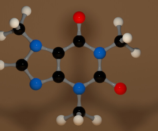ArtStation - Caffeine Molecule C8H10N4O2 Coffee 3d model | Resources