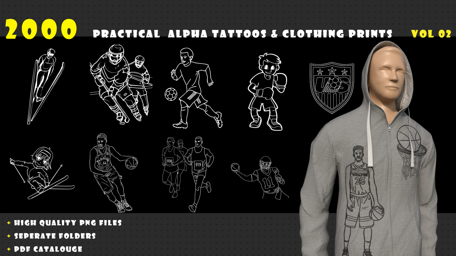 ArtStation - 2000 Practical Alpha Tattoos & Clothing prints- VOL 02 ...