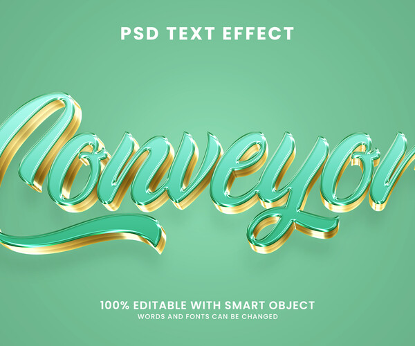 ArtStation - 3D Conveyor. PSD fully editable text effect. Layer style ...