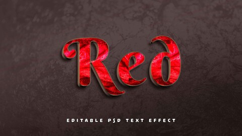 ArtStation - 3D Red. PSD fully editable text effect. Layer style PSD ...