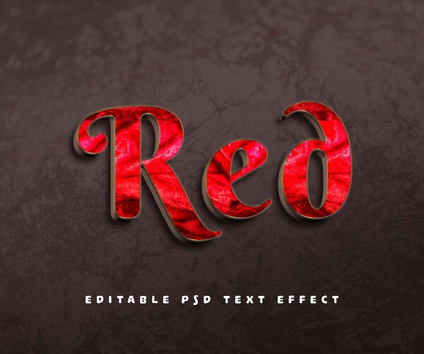 ArtStation - 3D Red. PSD fully editable text effect. Layer style PSD ...
