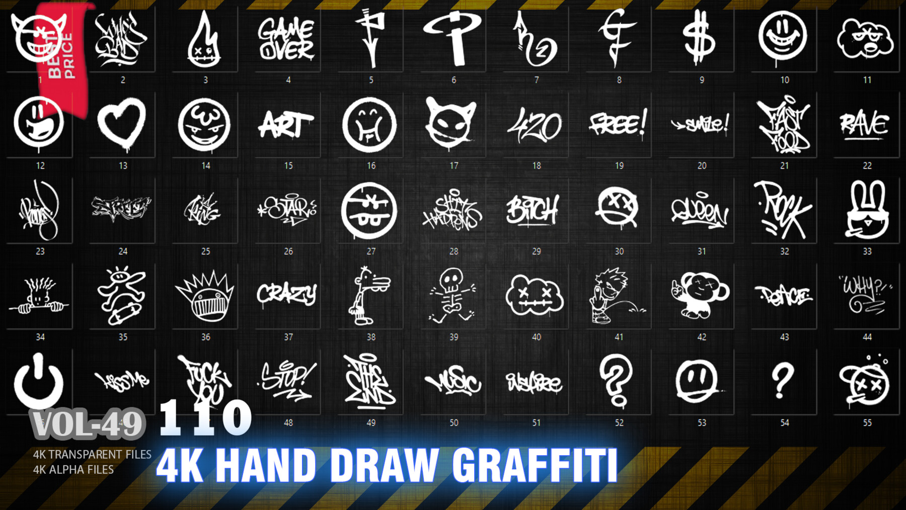 ArtStation - 110 4K HAND DRAW GRAFFITI SIGNS AND TEXTS (TRANSPARENT ...