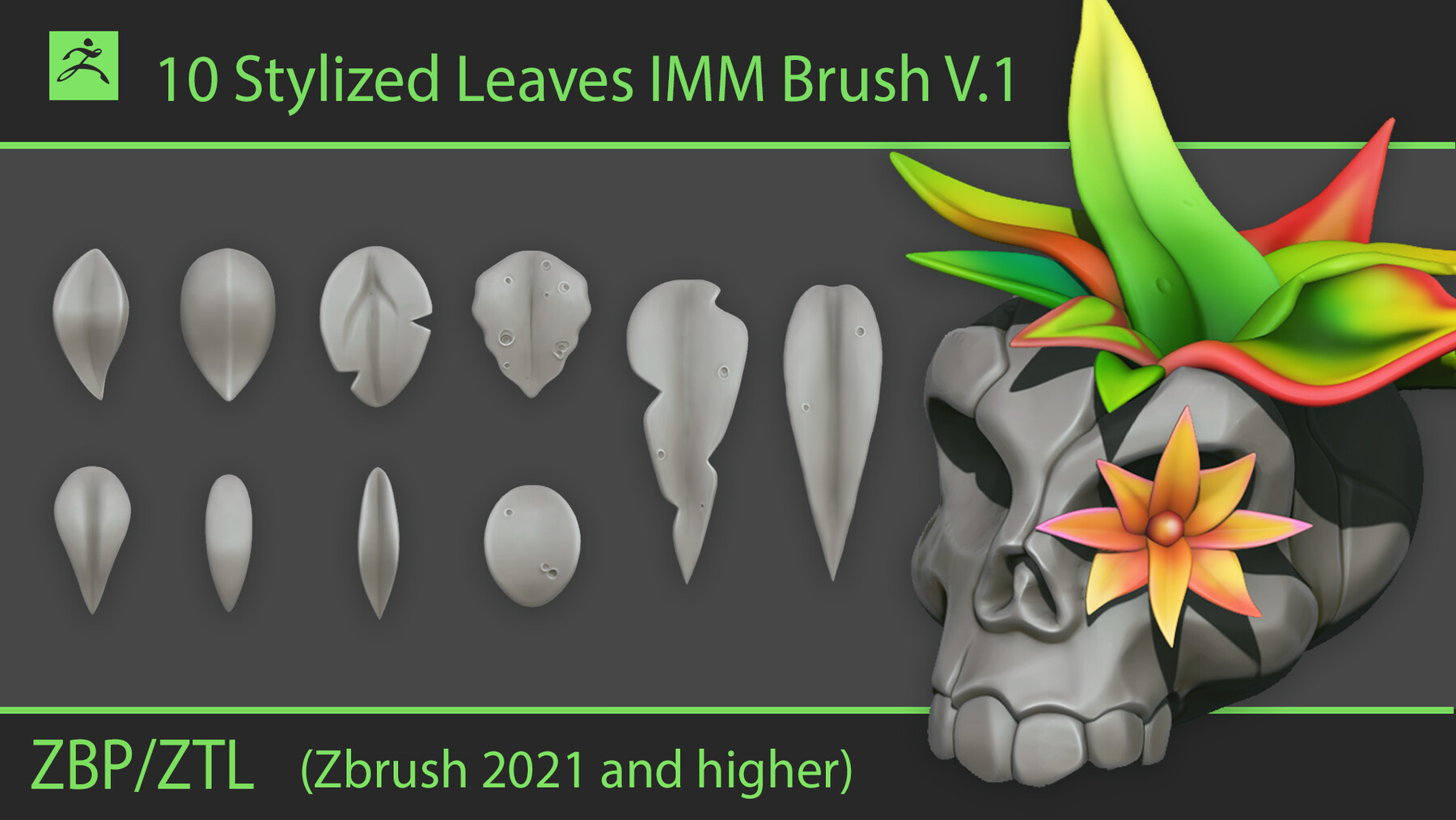 ArtStation - Stylized Leaves IMM Brushes V.1 | Brushes