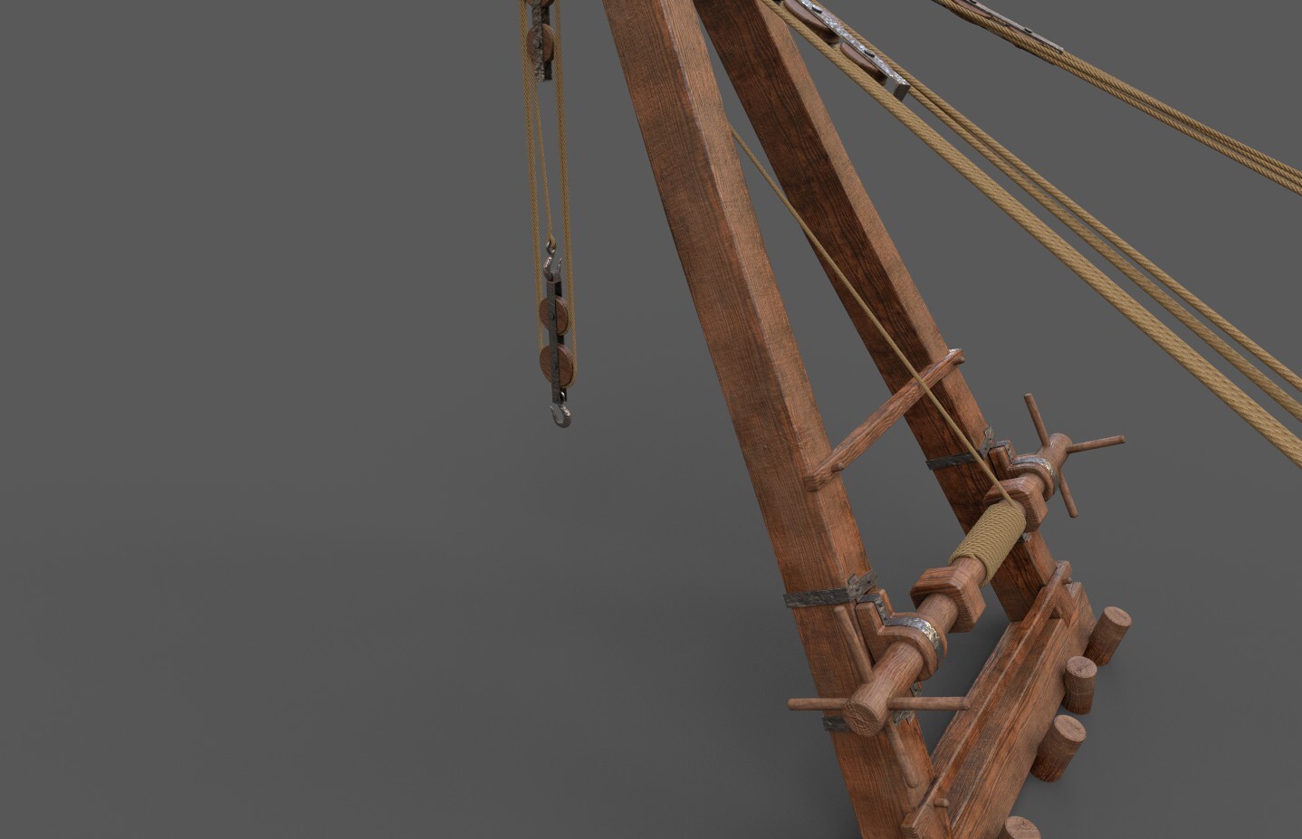 ArtStation - Ancient roman construction crane Pentaspastos | Game Assets