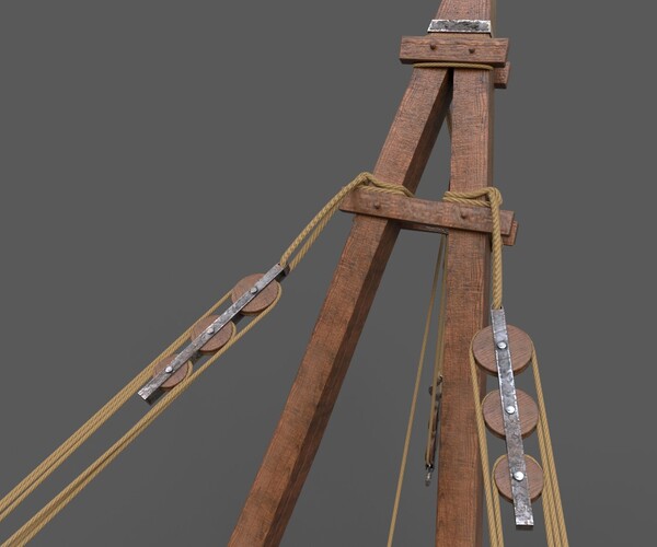 ArtStation - Ancient roman construction crane Pentaspastos | Game Assets