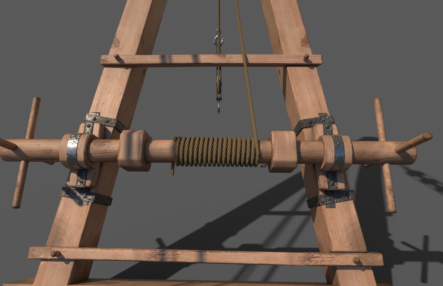 ArtStation - Ancient roman construction crane Pentaspastos | Game Assets