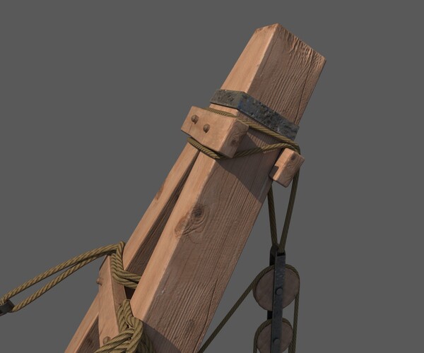 ArtStation - Ancient roman construction crane Pentaspastos | Game Assets