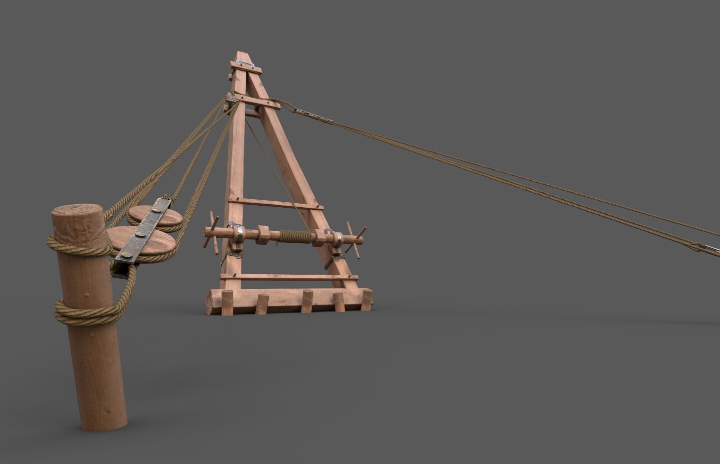 ArtStation - Ancient roman construction crane Pentaspastos | Game Assets