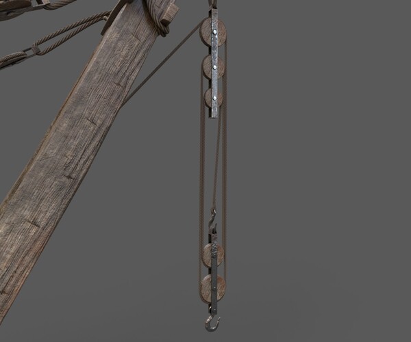 ArtStation - Ancient roman construction crane Pentaspastos | Game Assets