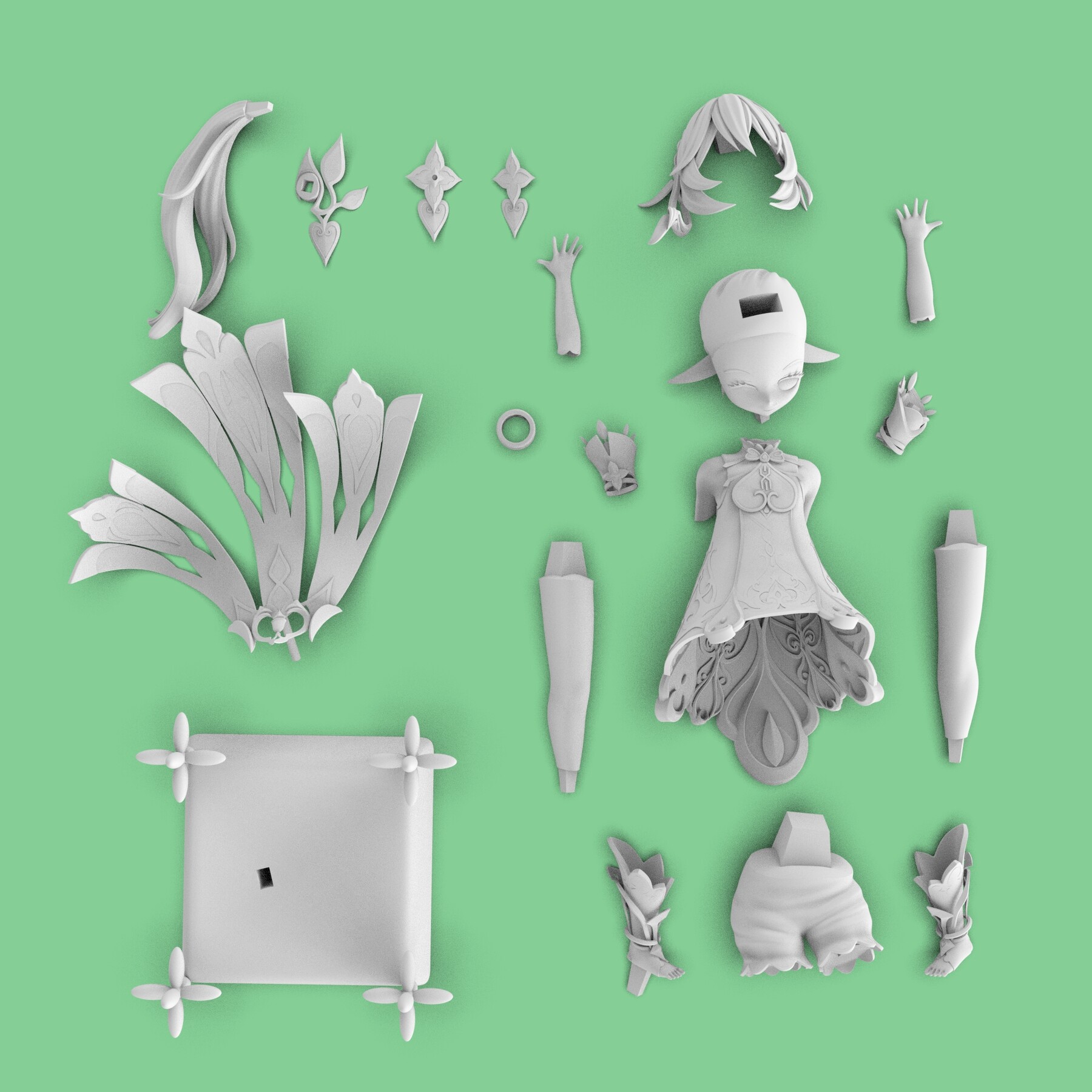 ArtStation - Nahida - Genshin Impact STL (Fourth Attack Pose) | Resources