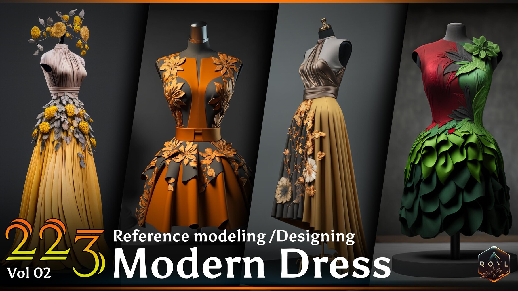 ArtStation - 223 Modern Dress Reference modeling /Designing Vol 02 ...
