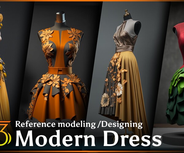 ArtStation - 223 Modern Dress Reference modeling /Designing Vol 02 ...