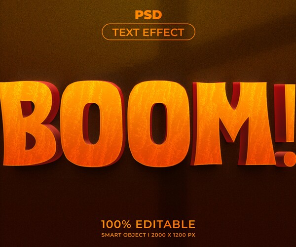 ArtStation - 3D Boom! PSD fully editable text effect. Layer style PSD ...