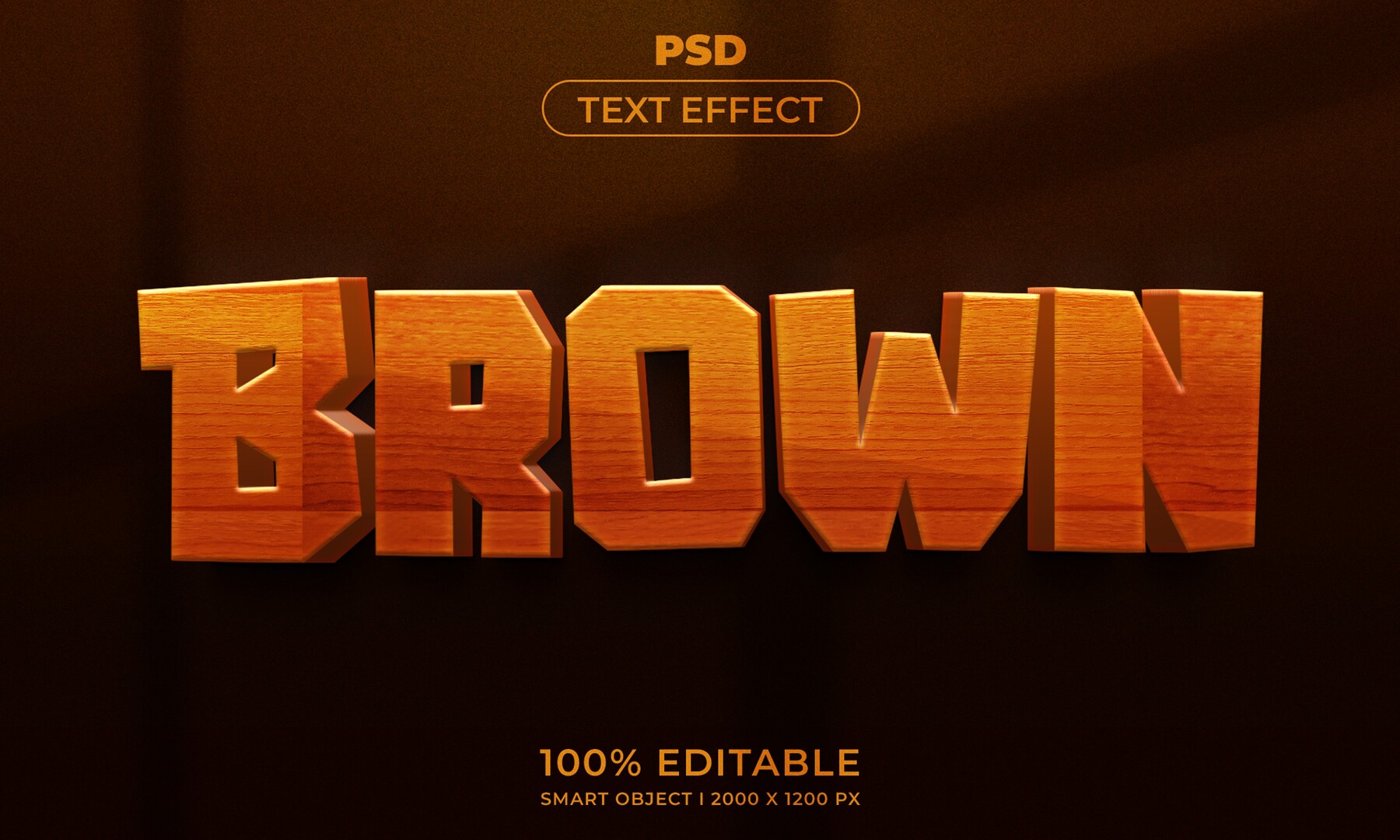 ArtStation - 3D Brown PSD fully editable text effect. Layer style PSD ...