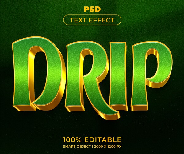 ArtStation - 3D Drip PSD fully editable text effect. Layer style PSD ...