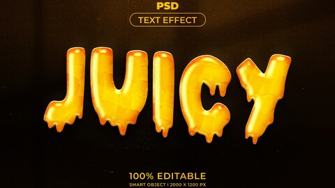 ArtStation - 3D Juicy PSD fully editable text effect. Layer style PSD ...