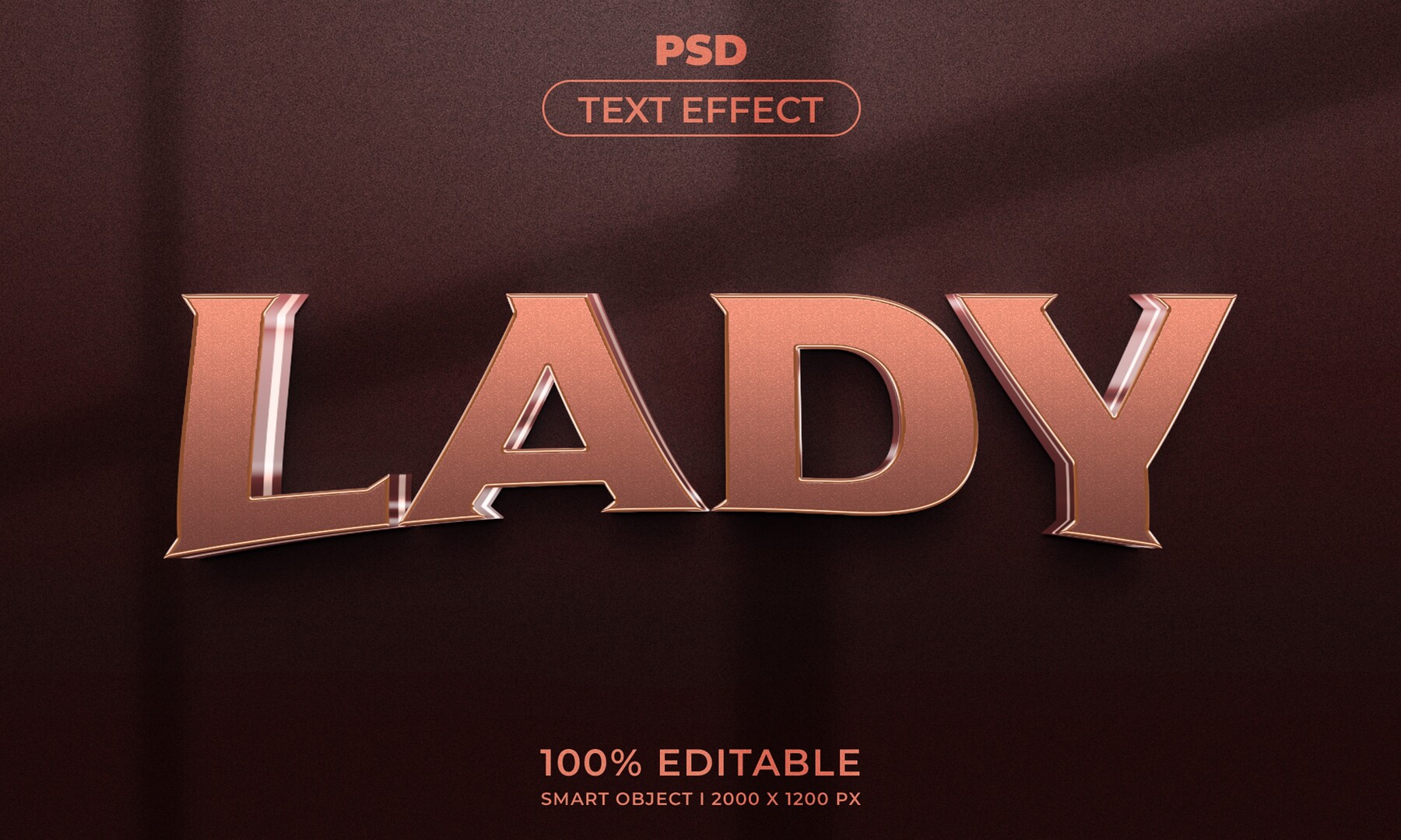 ArtStation - 3D Lady PSD fully editable text effect. Layer style PSD ...