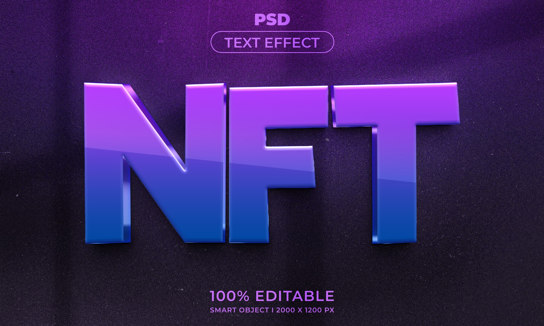 ArtStation - 3D NFT PSD fully editable text effect. Layer style PSD mockup template. | Artworks