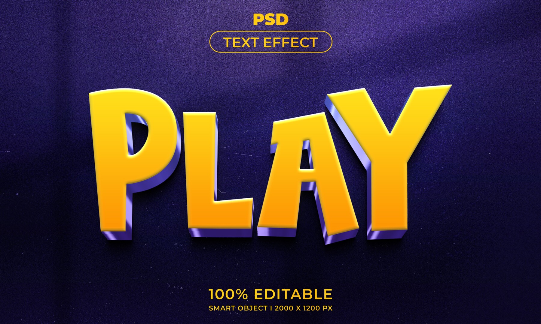 ArtStation - 3D Play PSD fully editable text effect. Layer style PSD ...