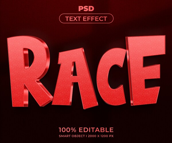 ArtStation - 3D Race PSD fully editable text effect. Layer style PSD ...