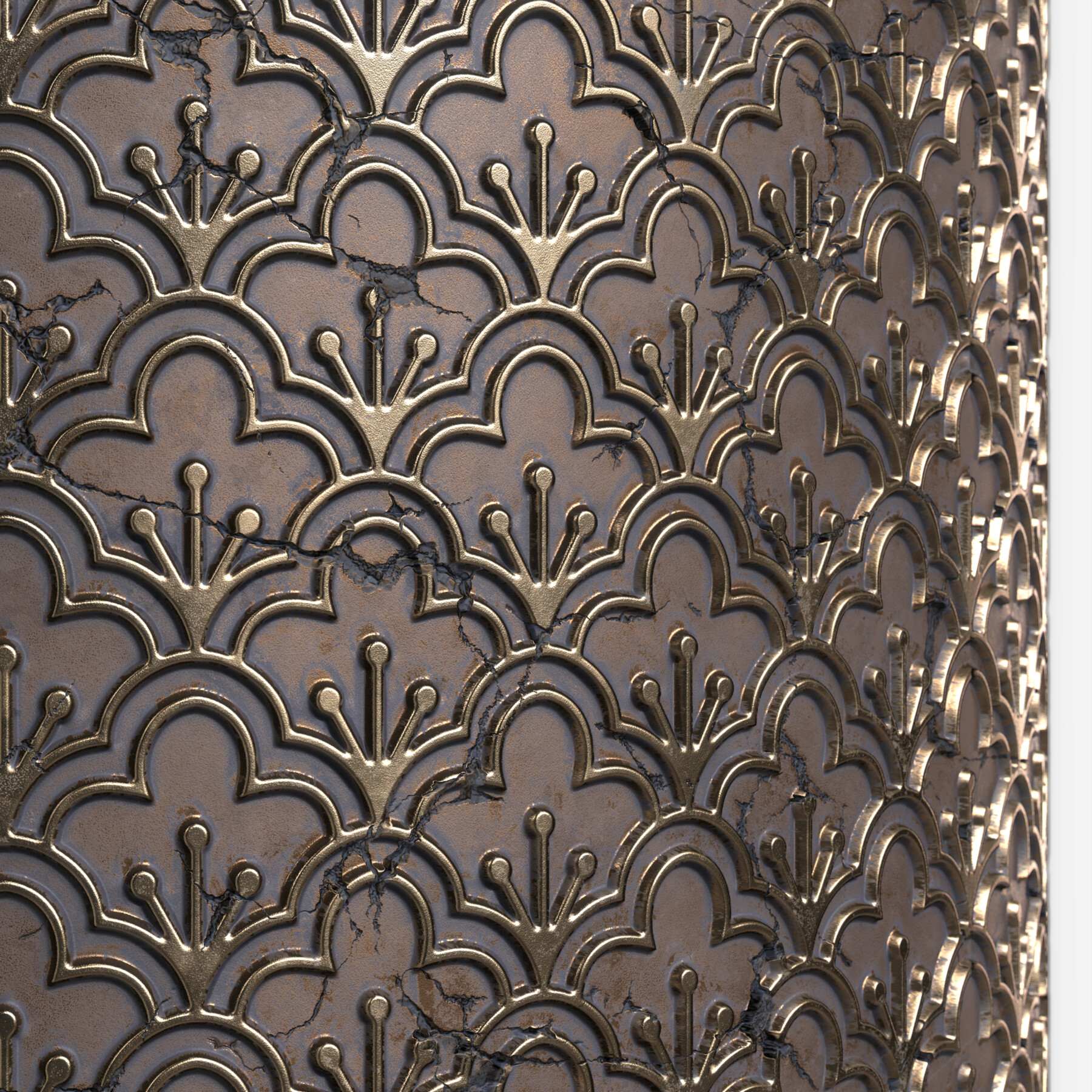 ArtStation - Metal Materials 25- Ornament Metal panels, Pbr 4k Seamless ...