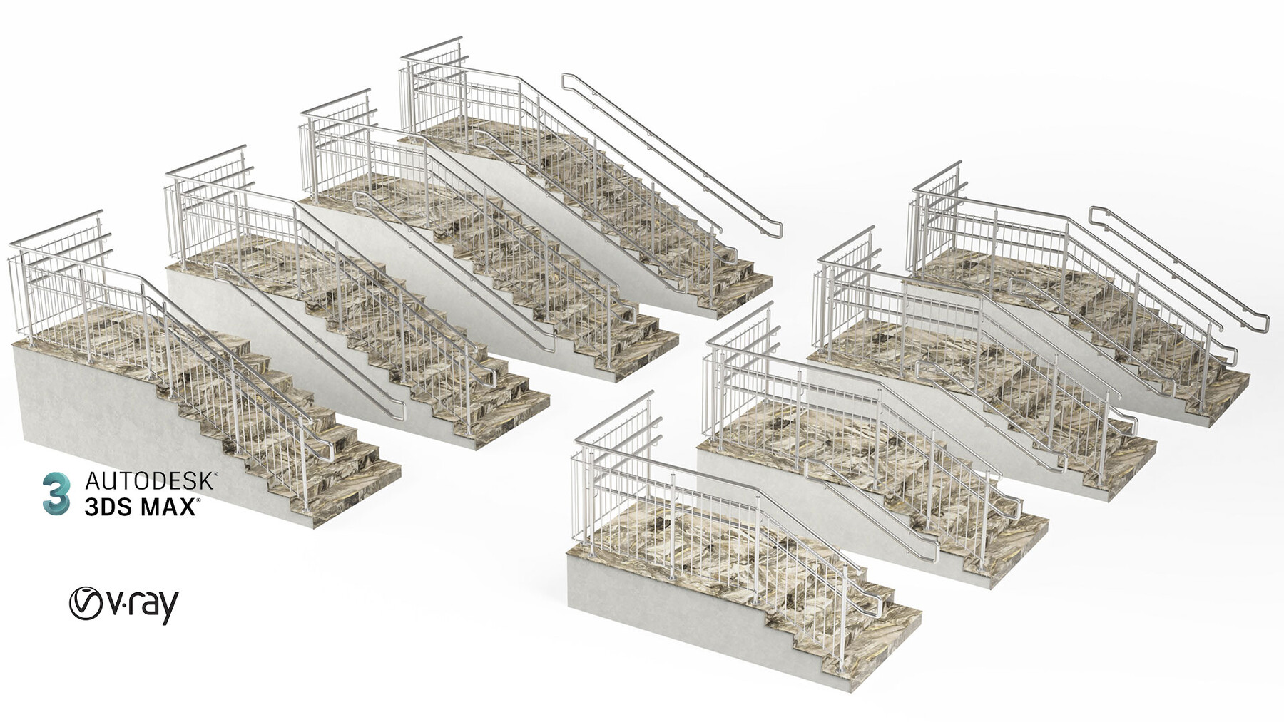 ArtStation - Stairs set 8 pcs | Resources
