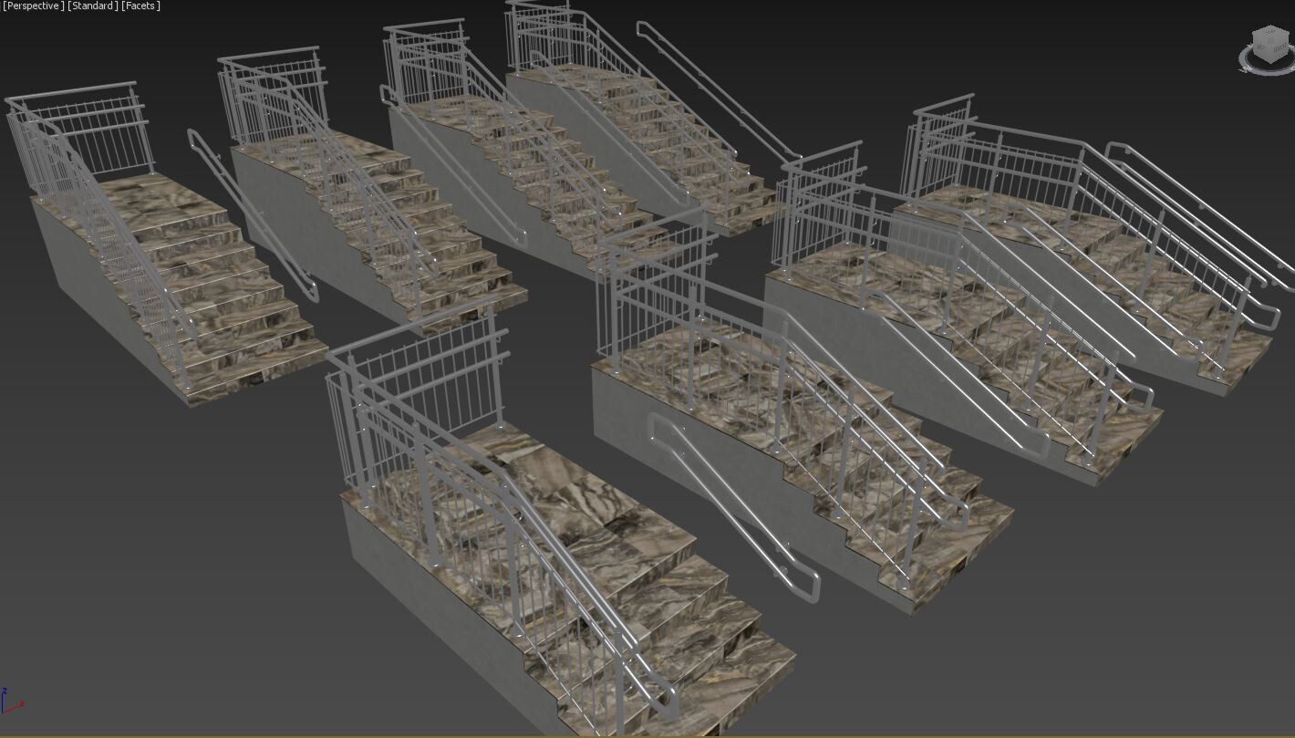 ArtStation - Stairs set 8 pcs | Resources