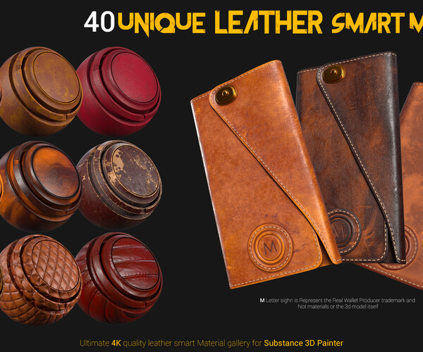 ArtStation - 40 Ultimate Leather Smart Material | Game Assets