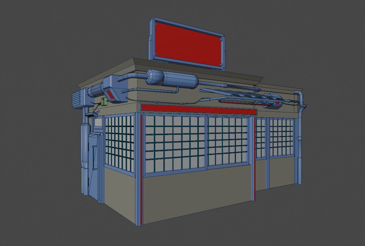 ArtStation - Low Poly Cyberpunk Pawn Shop for Games or Rendering | Game ...