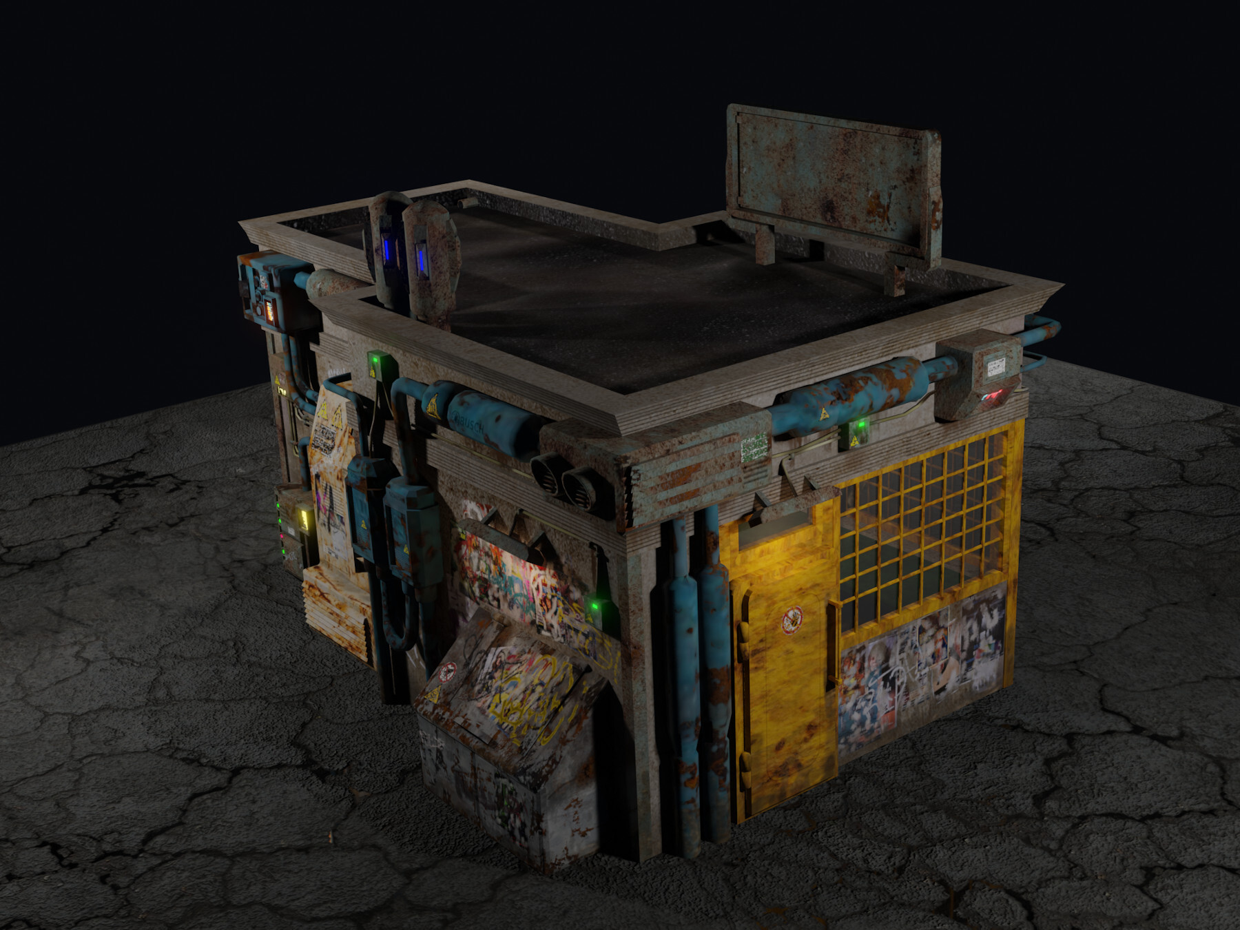 ArtStation - Low Poly Cyberpunk Pawn Shop for Games or Rendering | Game ...