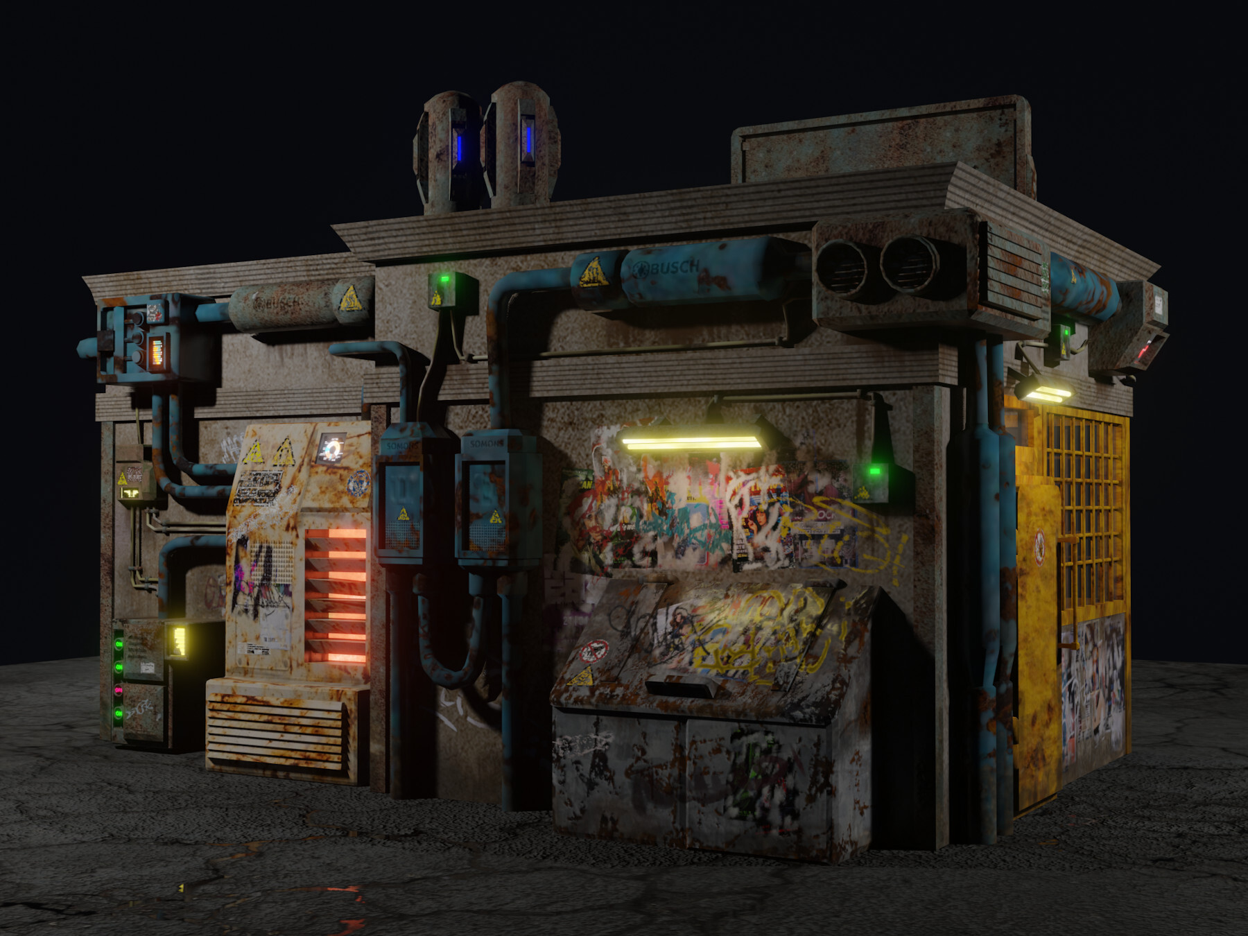 ArtStation - Low Poly Cyberpunk Pawn Shop for Games or Rendering | Game ...