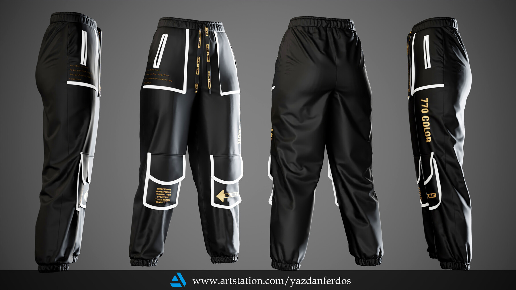 ArtStation - 6 Female Street Pants MD/Clo3D Projects + OBJ Files ...