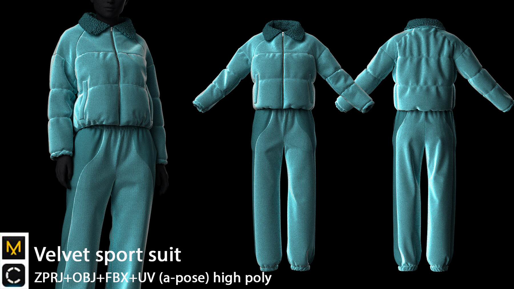 ArtStation - Velvet sport suit / Marvelous designer Clo3d / high poly ...