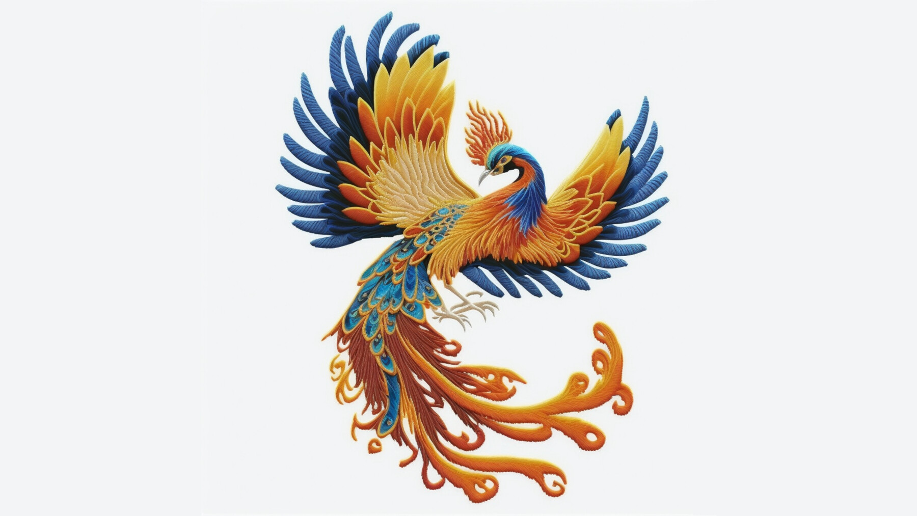 ArtStation - A set of embroidery style phoenix combination set | Artworks